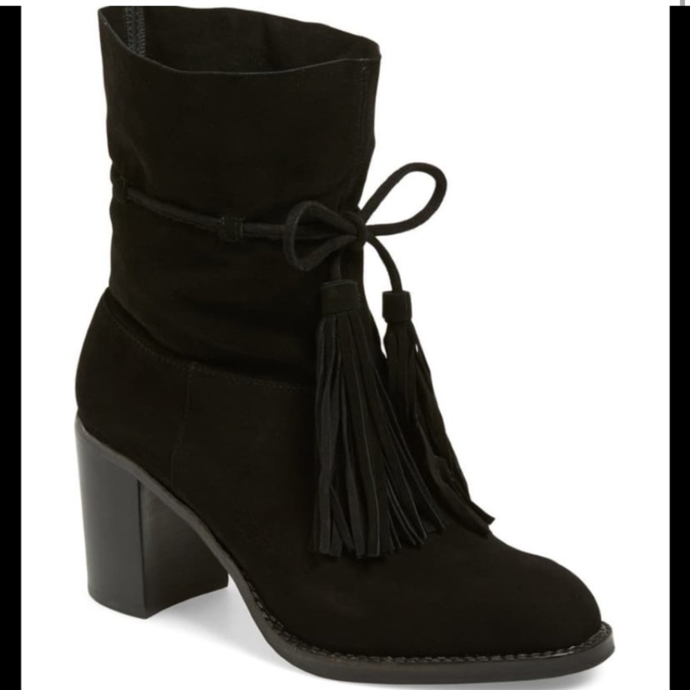 Jeffrey Campbell La Forge Black Block Heel Suede Tass… - Gem